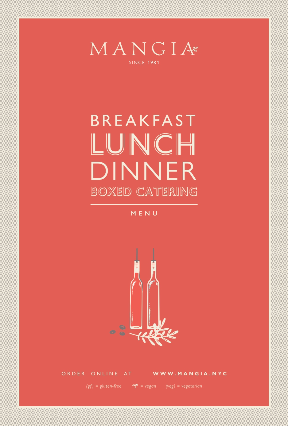 Individual Menu: Breakfast, Lunch, Dinner Boxed Catering NYC